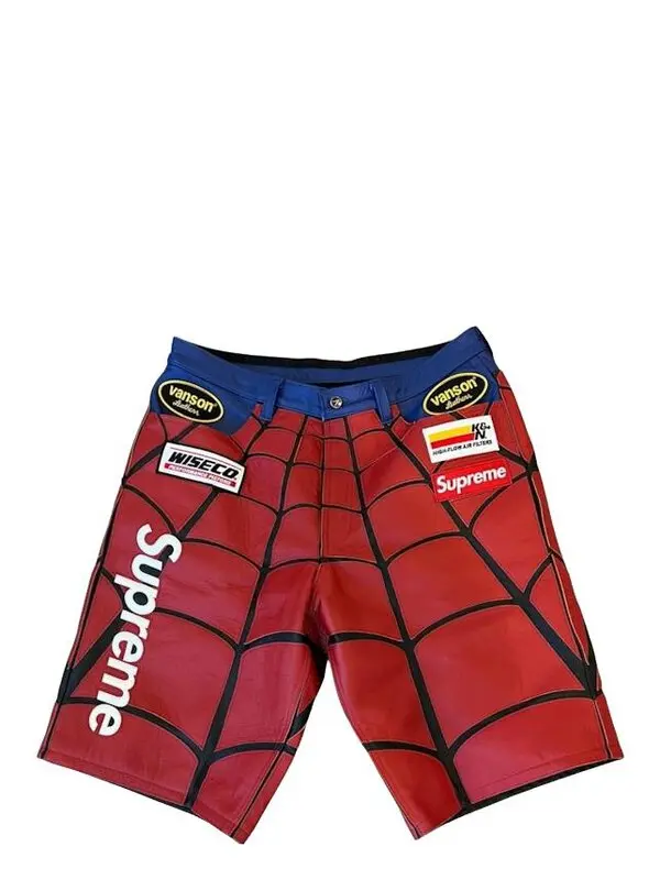 Supreme Vanson Leathers Spider-man Short - Red
