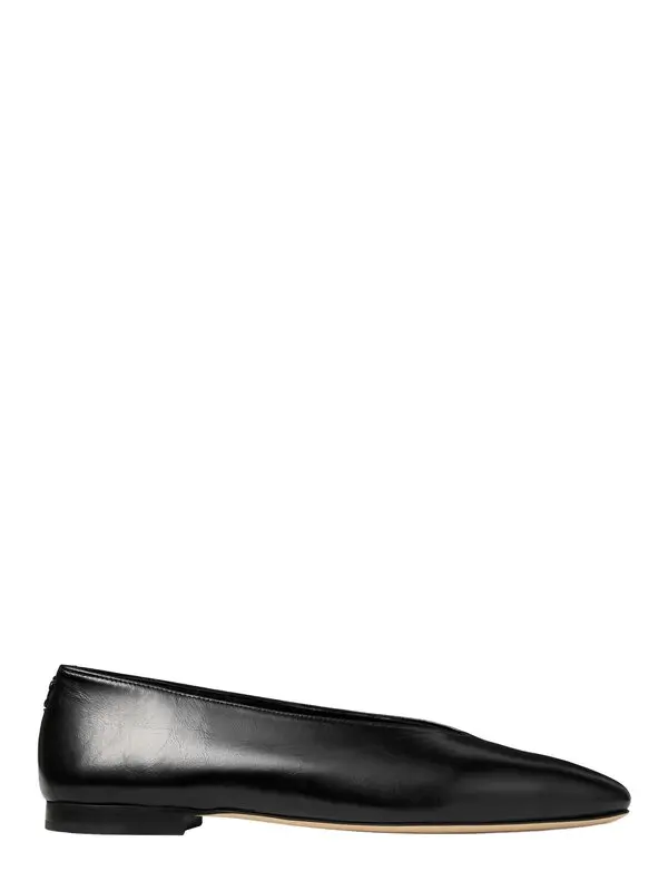 JIMMY CHOO Margot Soft Shiny Biker Leather Flats - Black