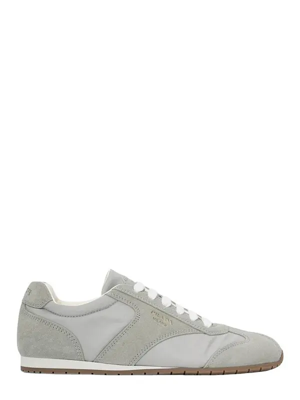 Prada Prax Nylon And Suede Sneakers - Gray