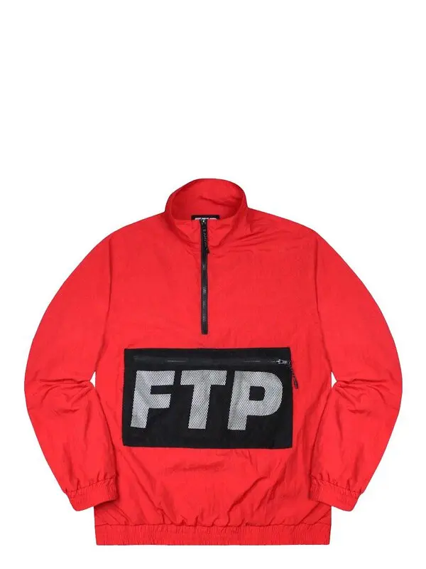 FTP Mesh Pocket Half Zip Jacket - Red