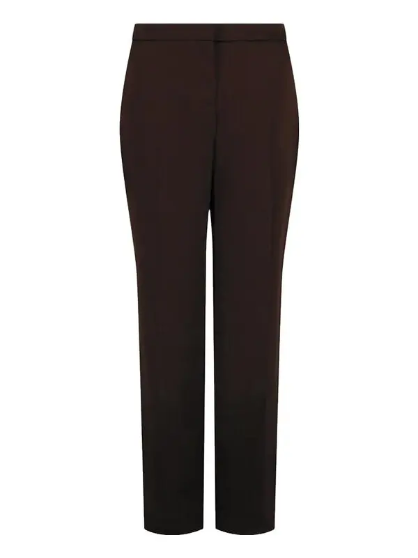 Alexander McQueen Satin Straight Leg Pants - Chocolate