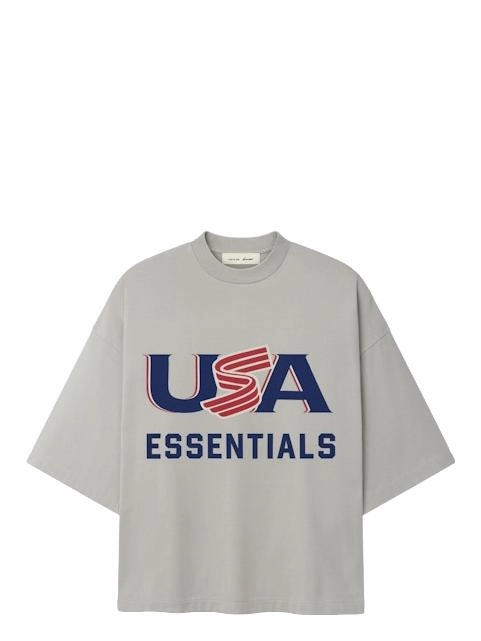 Fear Of God Essentials Usa Baseball Merch Tee Shirt - Seal