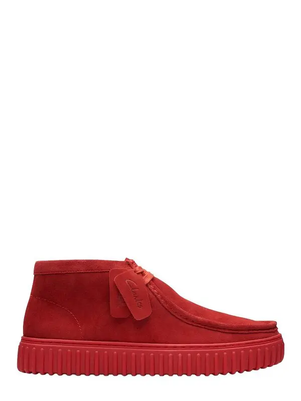 Clarks Torhill Hi Suede Ankle Boots - Red