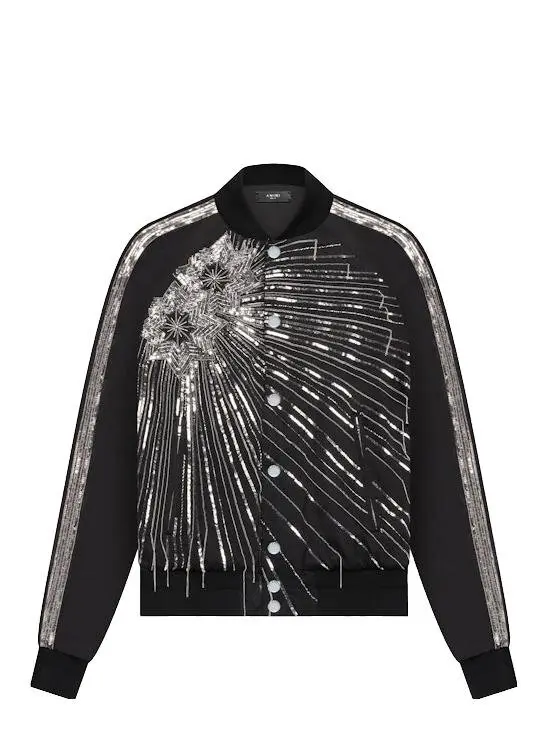 Amiri Beaded Star Bomber Jacket - Black