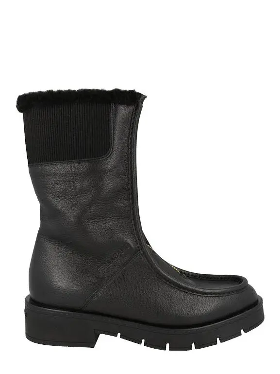 FERRAGAMO Montse Fur Ankle Boots - Black