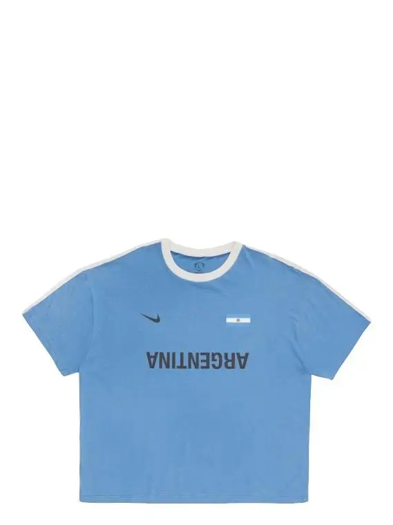 TRAVIS SCOTT Cactus Jack X Nike Argentina Total 90 Tee Shirt - Blue