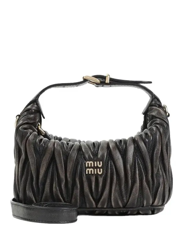 Miu Miu Matelasse Nappa Leather Handbag - Caffe