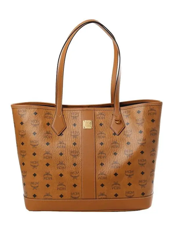 Mcm Liz Vi Shopper Medium Bag - Cognac