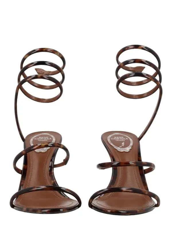 Rene Caovilla Cleo Spiral Heel Sandals - Brown