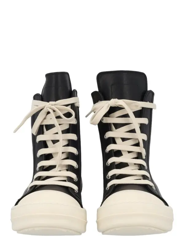Rick Owens Leather High-top Sneakers - Black
