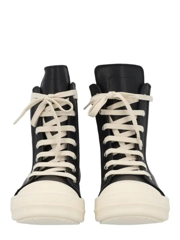 Rick Owens Leather High-top Sneakers - Black