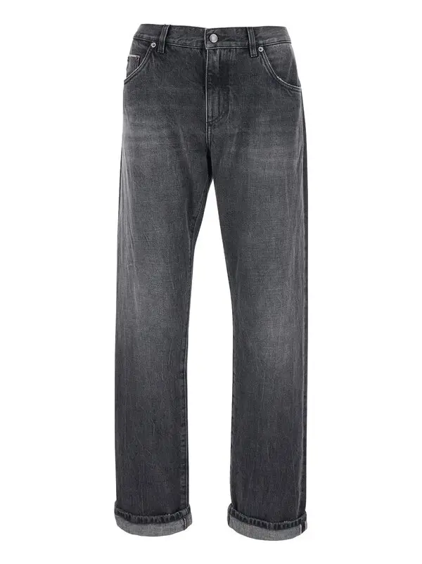 Dolce & Gabbana Denim Jeans With Faded Effect - Gray