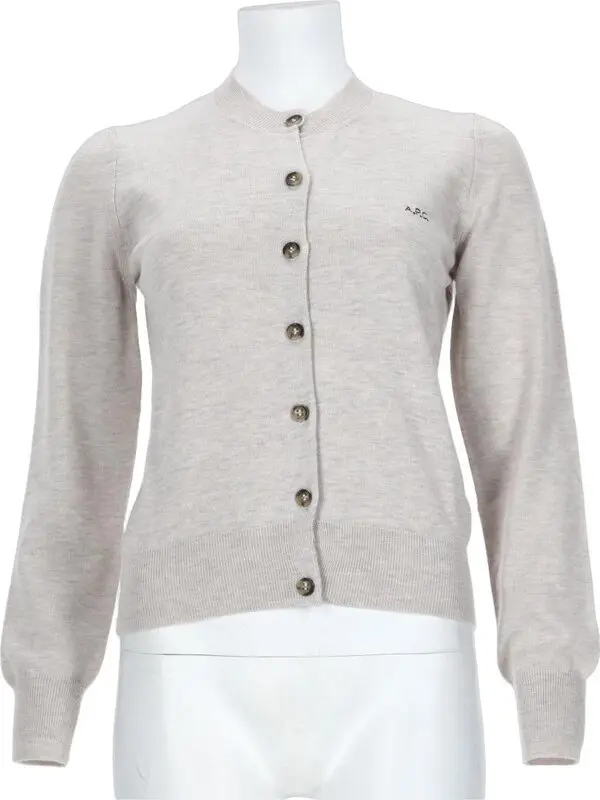 A.p.c. Cardigan In Virgin Wool - Gray