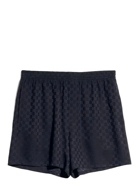 Gucci Gg Silk Jacquard Shorts - Blue