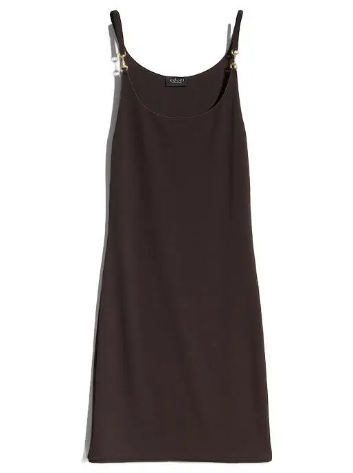 Gucci Viscose Crêpe Jersey Mini Dress With Horsebit Detail - Brown