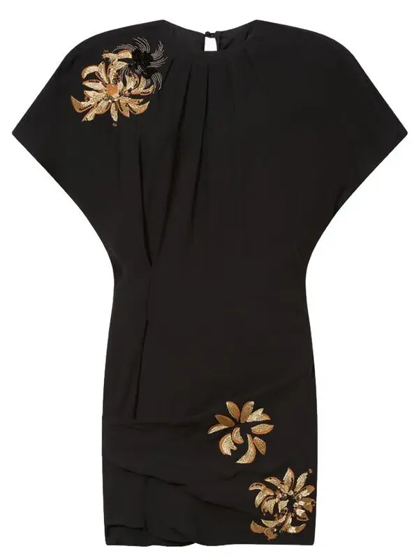 Isabel Marant Étoile Sakia Embroidered Sequin Dress - Black