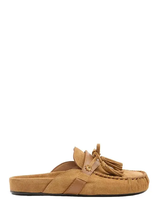 Isabel Marant Étoile Malvin Suede And Calfskin Moccasin Mule - Cognac