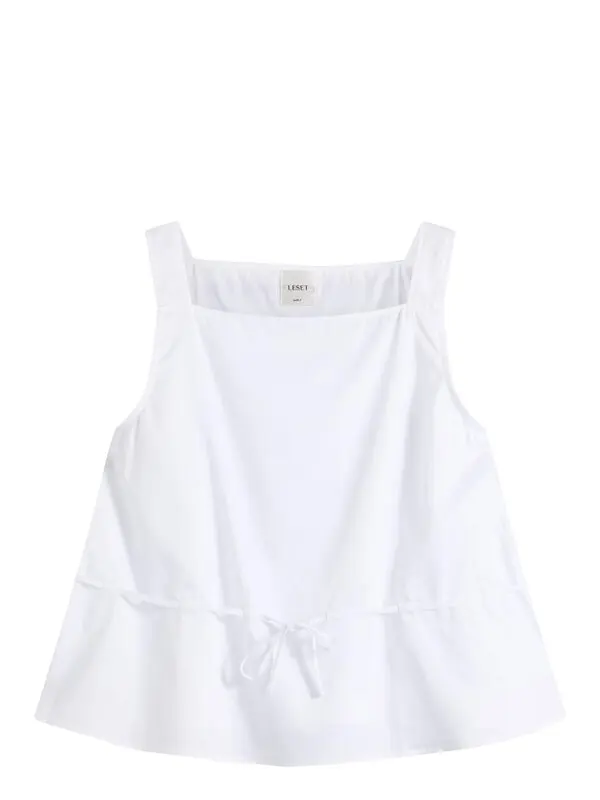 LESET Yoko Drawstring Tank Top - White