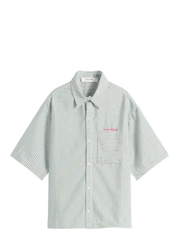 ABOUT:BLANK Seersucker Short Sleeve Shirt - Green