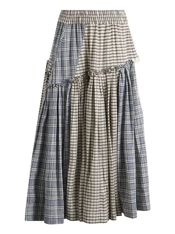 STORY MFG. Precious Patchwork Midi Skirt - Multi