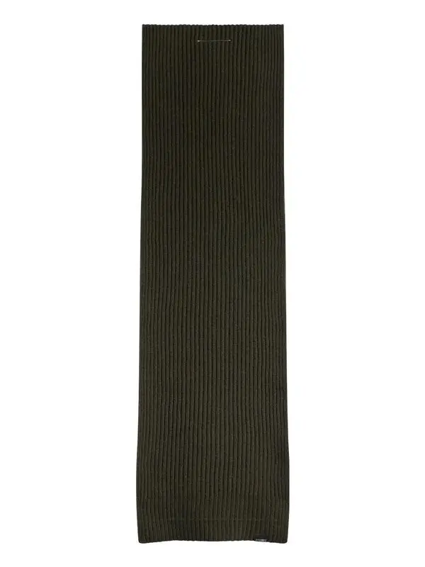 MAISON MARGIELA Rib Knit Scarf - Khaki
