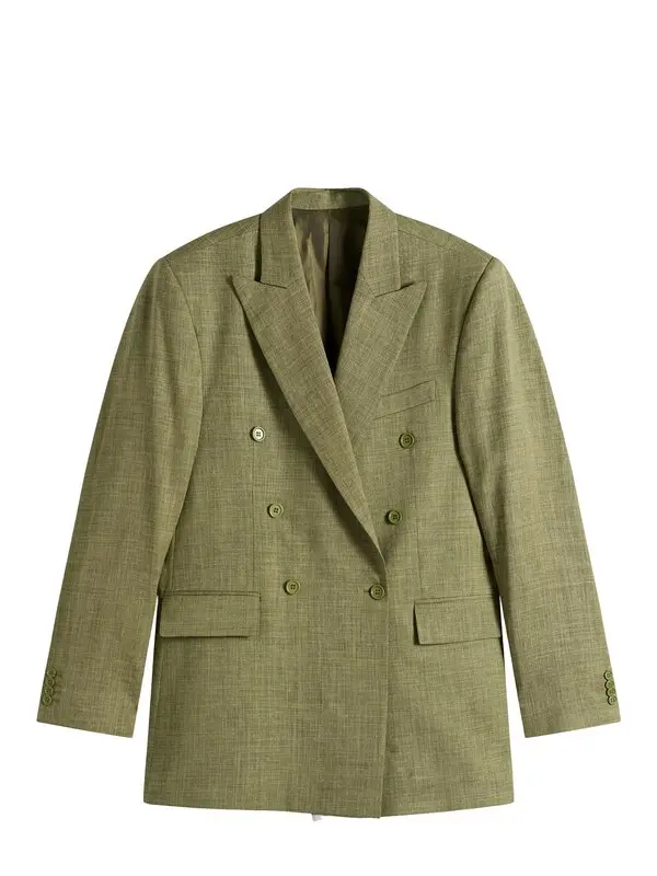 RONNING Double Breasted Blazer - Green