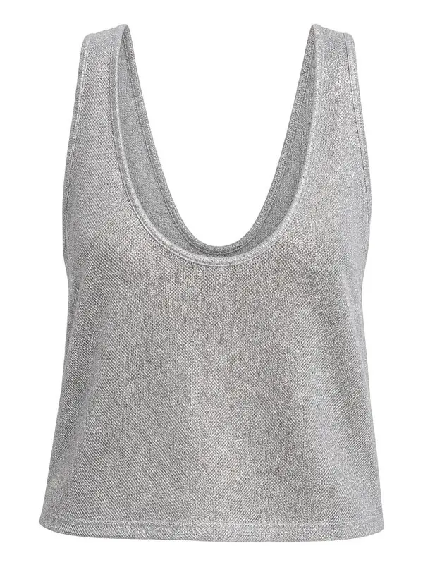 MARIANNE BY MARIE JORDANE Sasha Low-back Lurex Top - Silver
