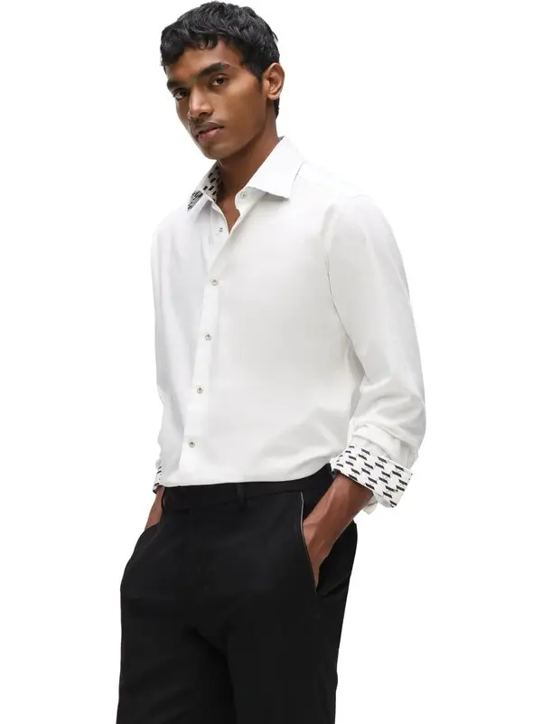 Karl Lagerfeld Snap Button Shirt - White