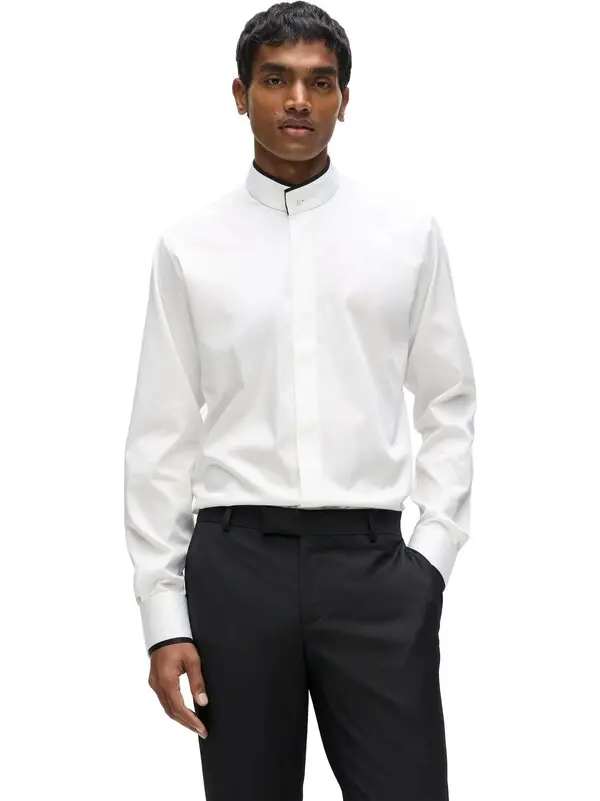Karl Lagerfeld Contrast Detail Shirt - White/black