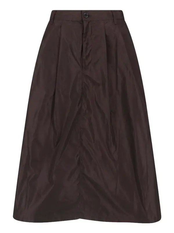 Aspesi Midi Skirt In Technical Fabric - Brown
