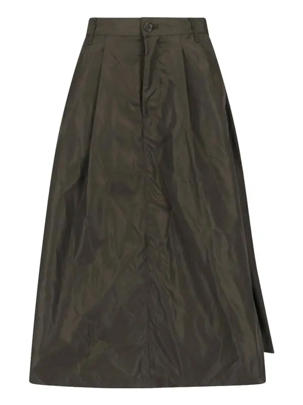 Aspesi Midi Skirt In Technical Fabric - Green