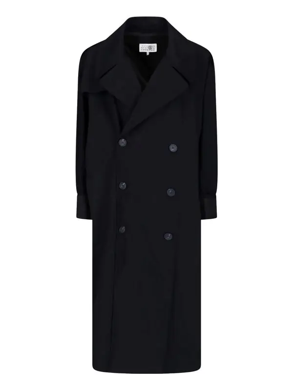 MAISON MARGIELA Cotton Twill Trench Coat - Black