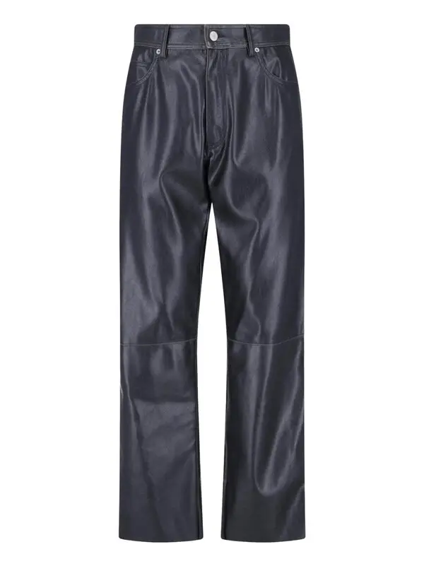 MAISON MARGIELA Faux Leather Straight Leg Trousers - Black