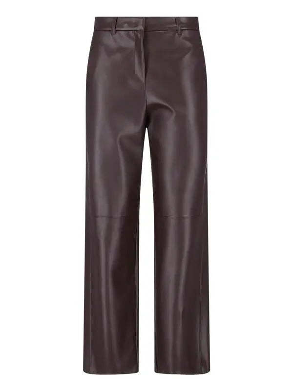 Max Mara Faux Leather Pants - Brown