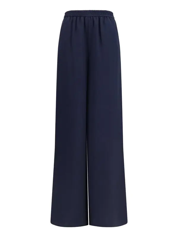 Max Mara Volonta Silk Wide-leg Trousers - Blue