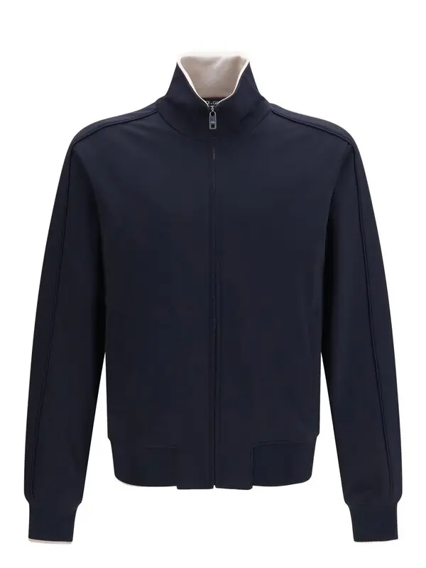 Dolce & Gabbana Zip Jacket With Side Bands - Blue