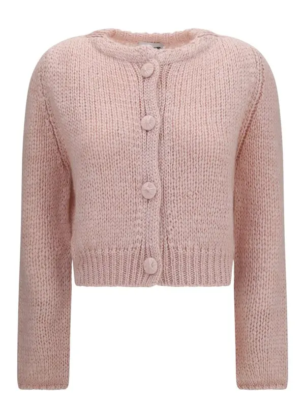 FORTE_FORTE Chunky Knit Button Cardigan - Pink