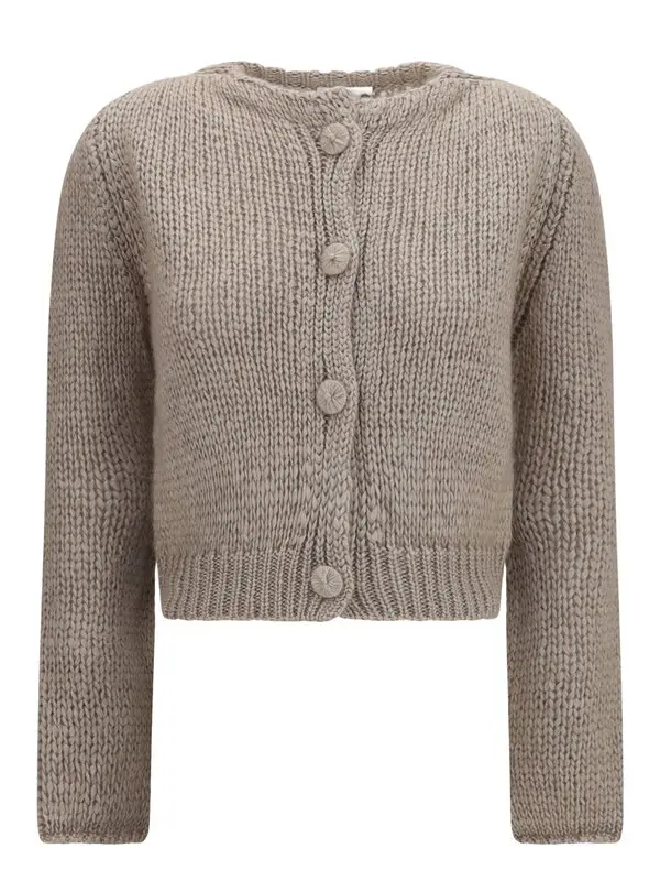FORTE_FORTE Chunky Knit Button Front Cardigan - Beige