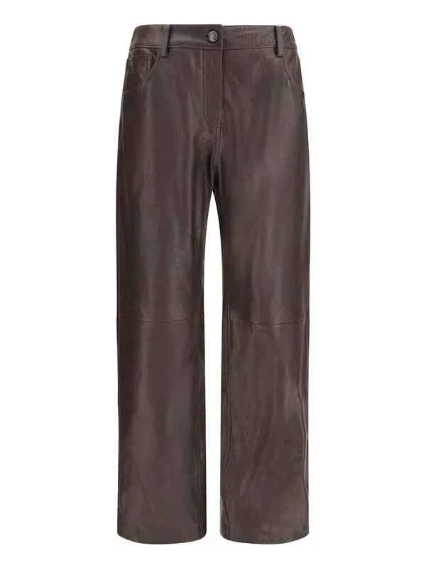 Magda Butrym Straight-leg Leather Pants - Brown