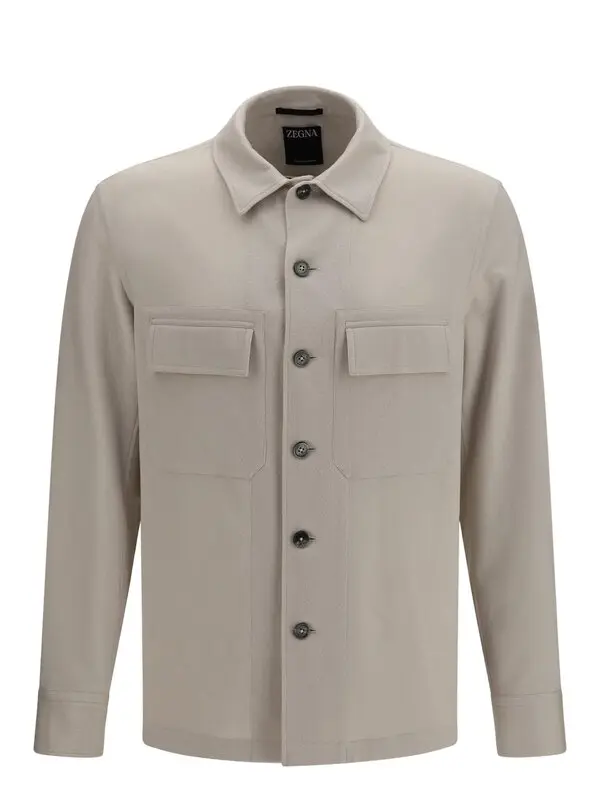 Zegna Cashmere Shirt Jacket - Beige