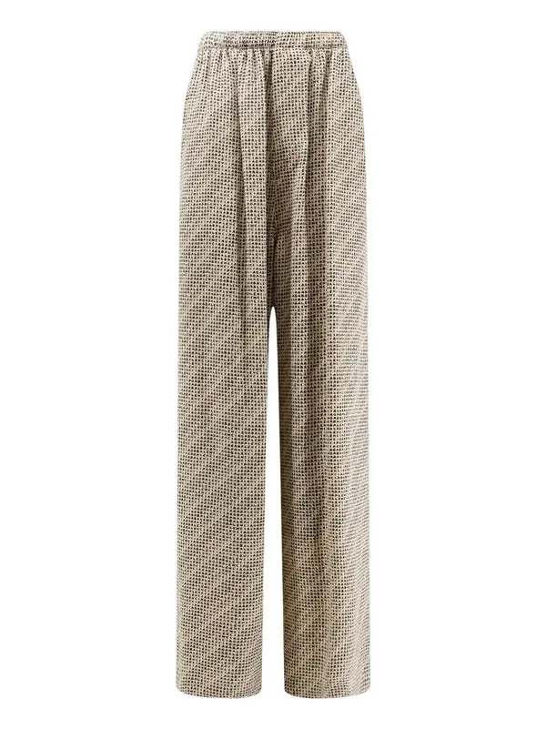 Balenciaga Monogram Silk Trousers - Multicolor