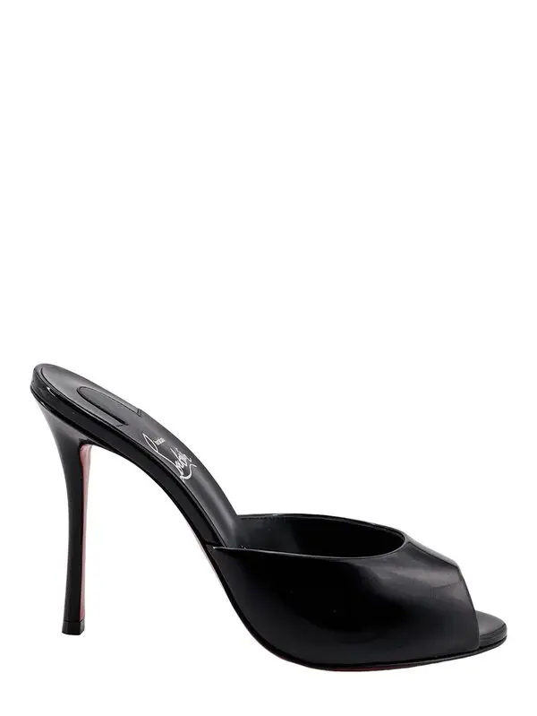 CHRISTIAN LOUBOUTIN Patent Leather Stiletto Heeled Sandals - Black