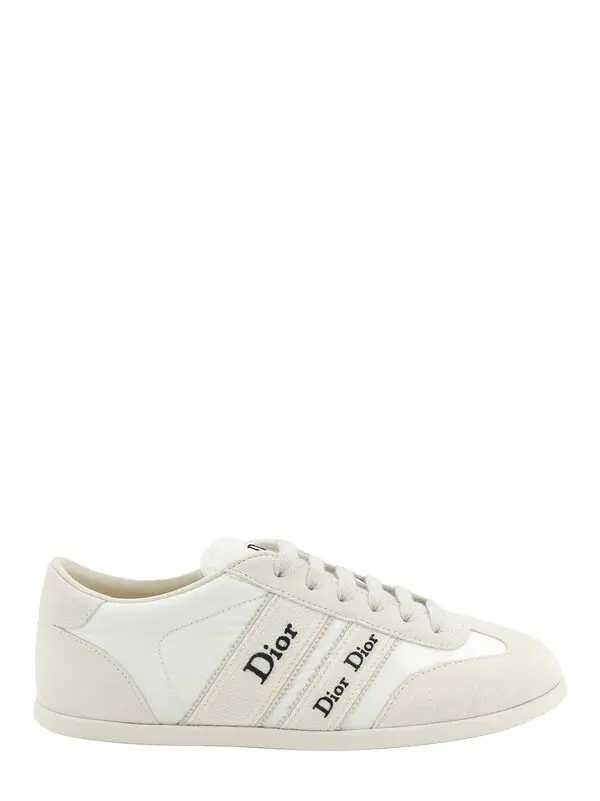 Dior Leather Ribbon Sneakers With Embroidered Logo - Multicolor