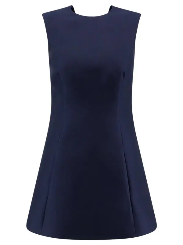 Balenciaga A-line Merino Wool And Silk Blend Short Dress - Blue