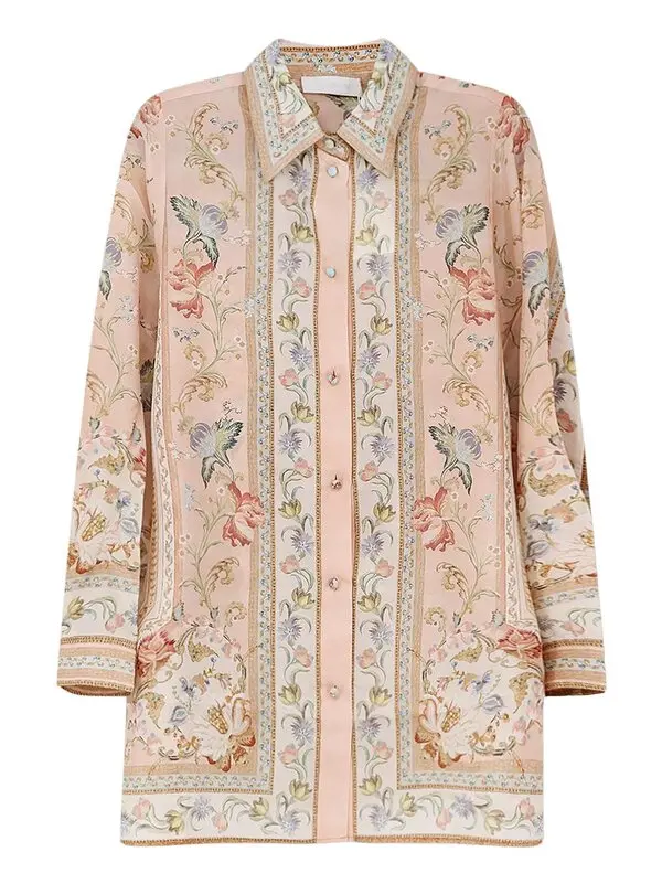 Zimmermann Roselight Silk Printed Shirt - Multicolor