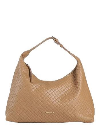 MARC ELLIS Braided Leather Maxi Hobo Bag - Camel