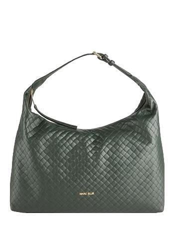 MARC ELLIS Dark Woven Leather Maxi Shoulder Bag - Green