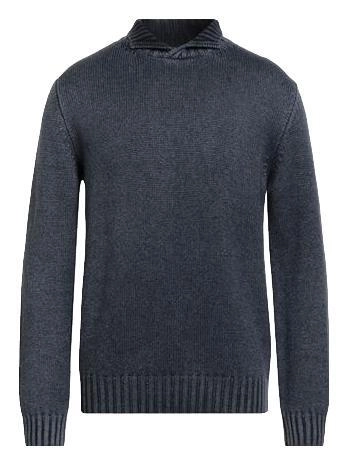 DONDUP Wool Mélange Sweater With Classic Collar - Blue