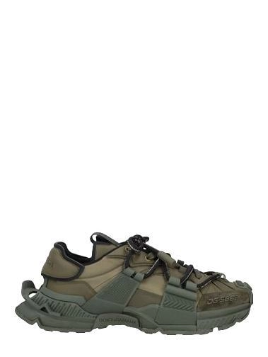 Dolce & Gabbana Military Cotton And Calfskin Sneakers - Green