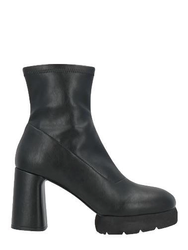 JEANNOT Leather Ankle Boots With Block Heel - Black
